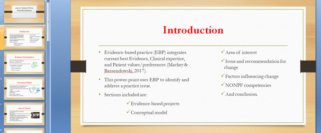 (Solution) NR500 NP Week 6: Area of Interest Power Point Presentation ...
